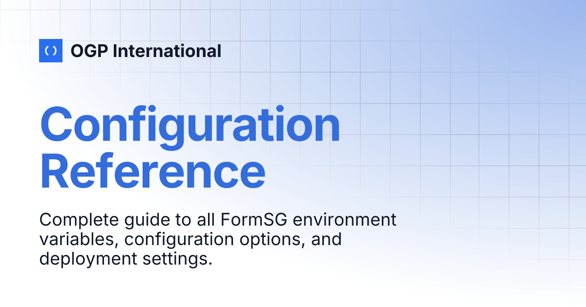 Configuration Reference | OGP International